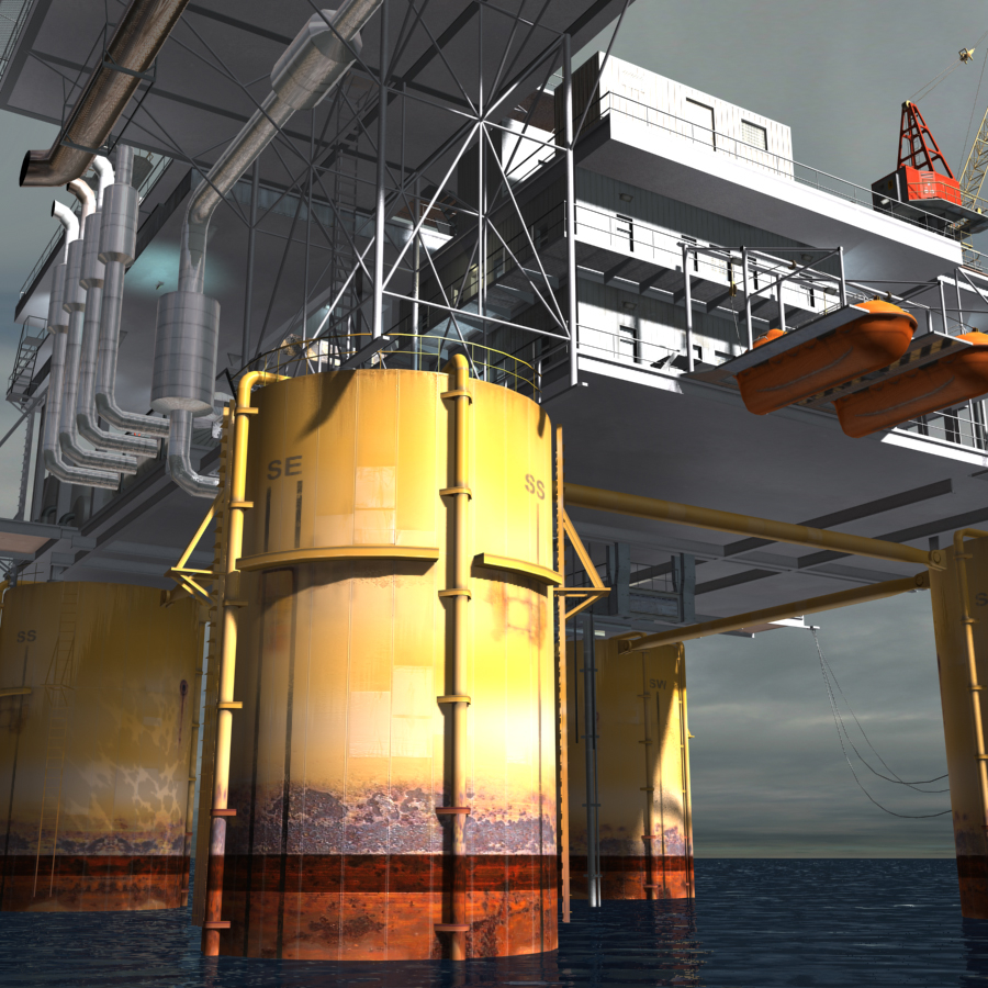 oil rig format 3d model