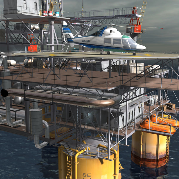oil rig format 3d model