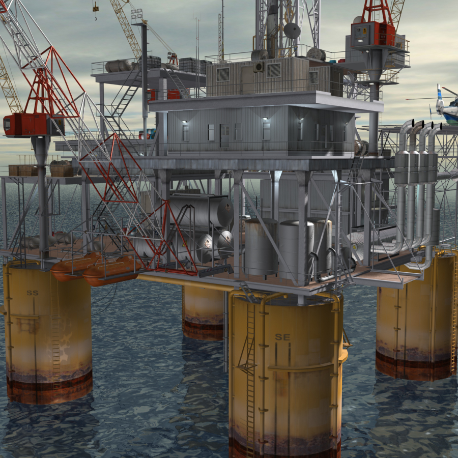 oil rig format 3d model