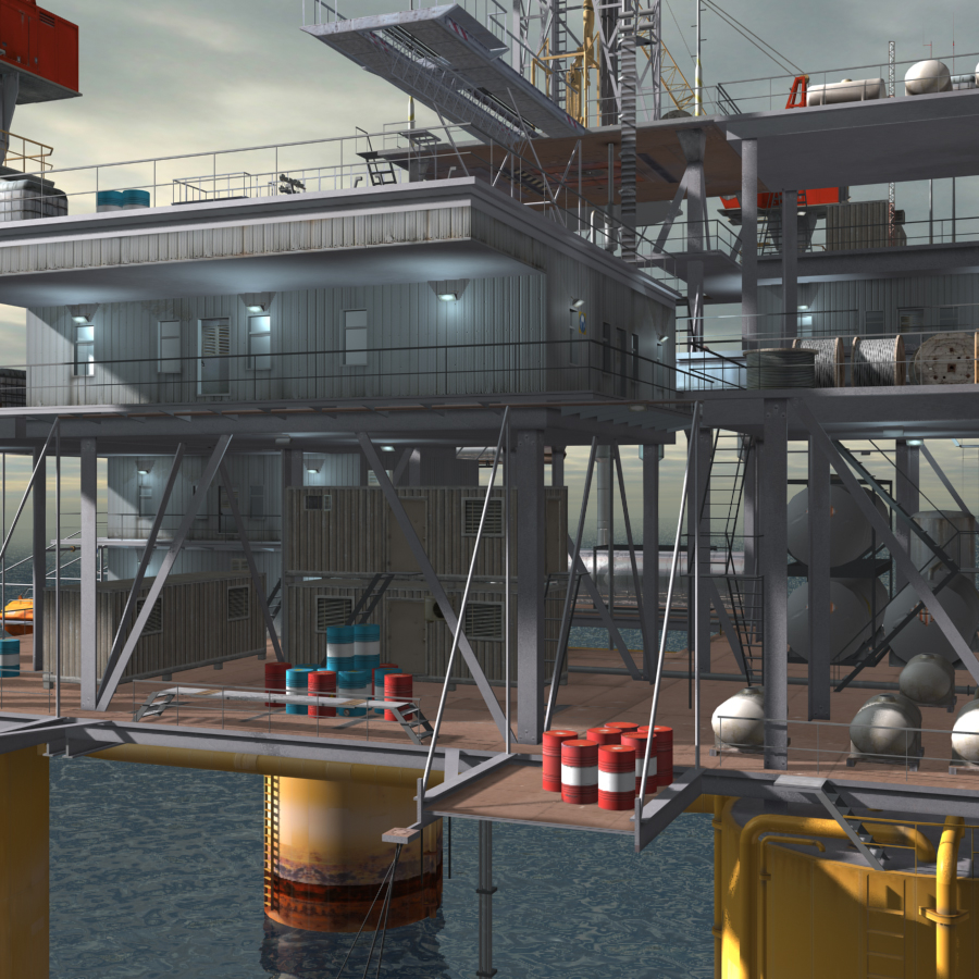 oil rig format 3d model