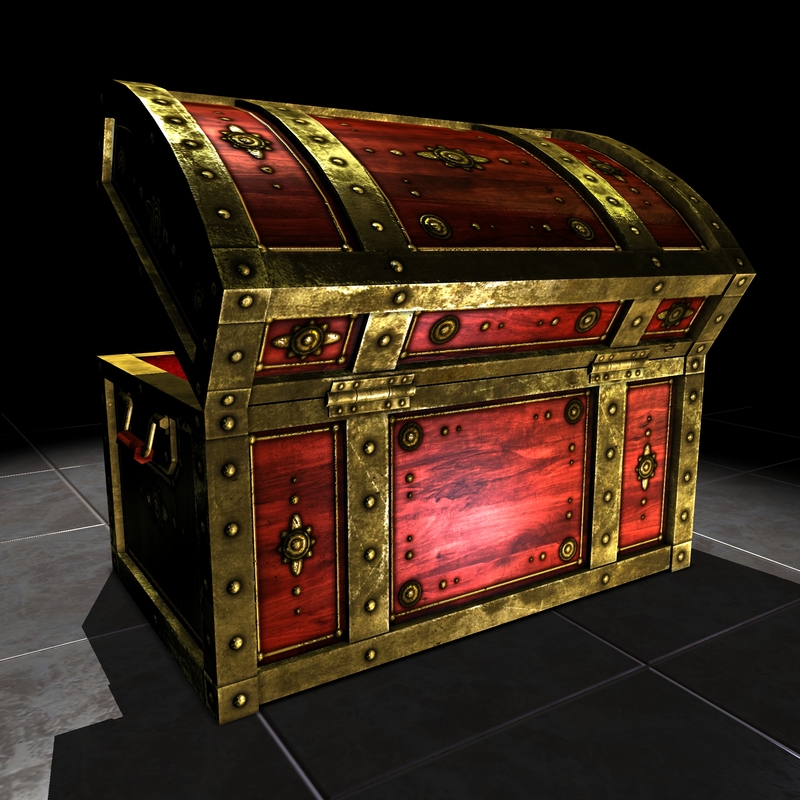 fine treasure chest gold 3d obj