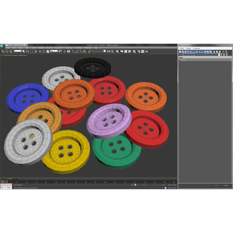 buttons design 3d obj