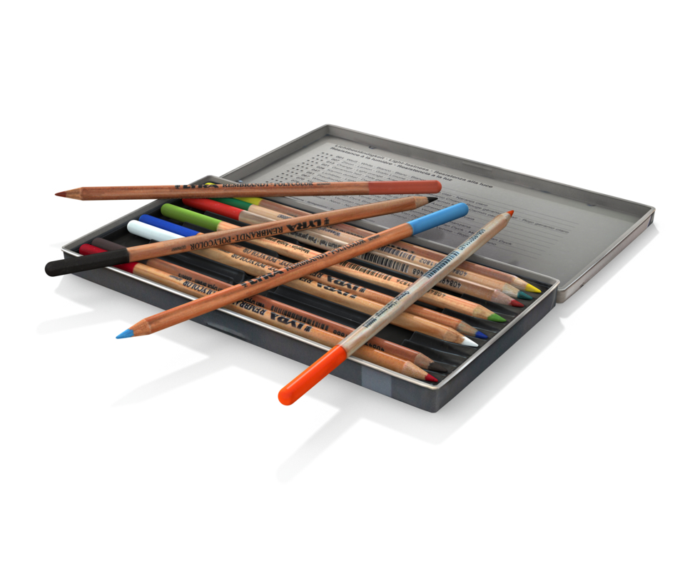 pencils polycolor 3d model