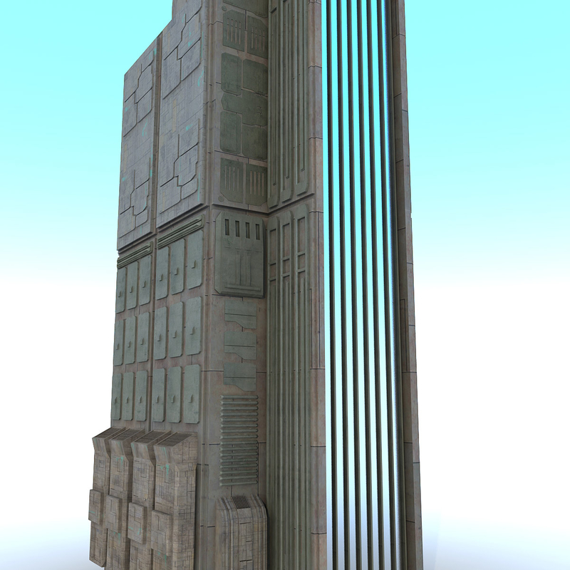 sci fi futuristic building max