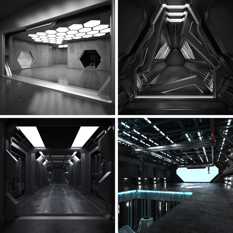 4 sci fi interiors 3d model 4 sci fi interiors 3d model