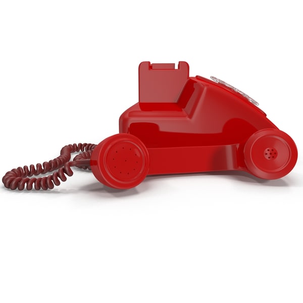 red rotary phone obj