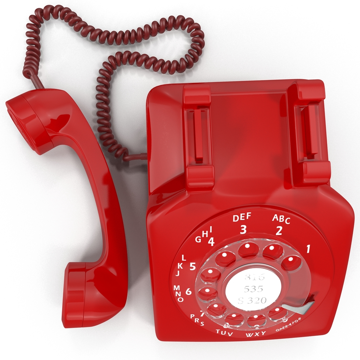 red rotary phone obj