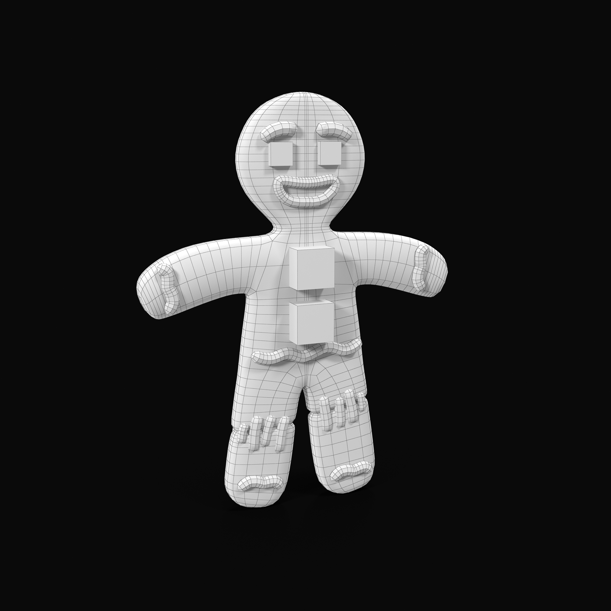 gingerbread man rigged 3d model