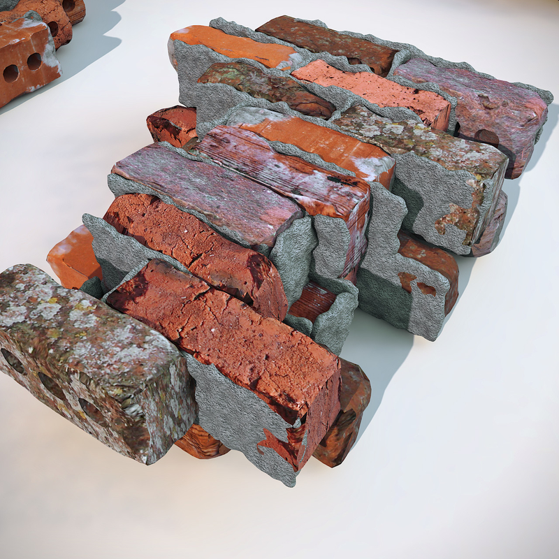 brick v-ray 3d model