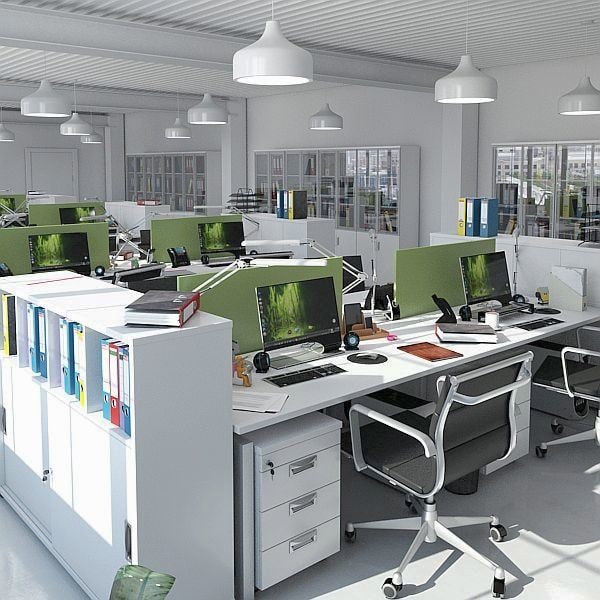 3d workplace scene