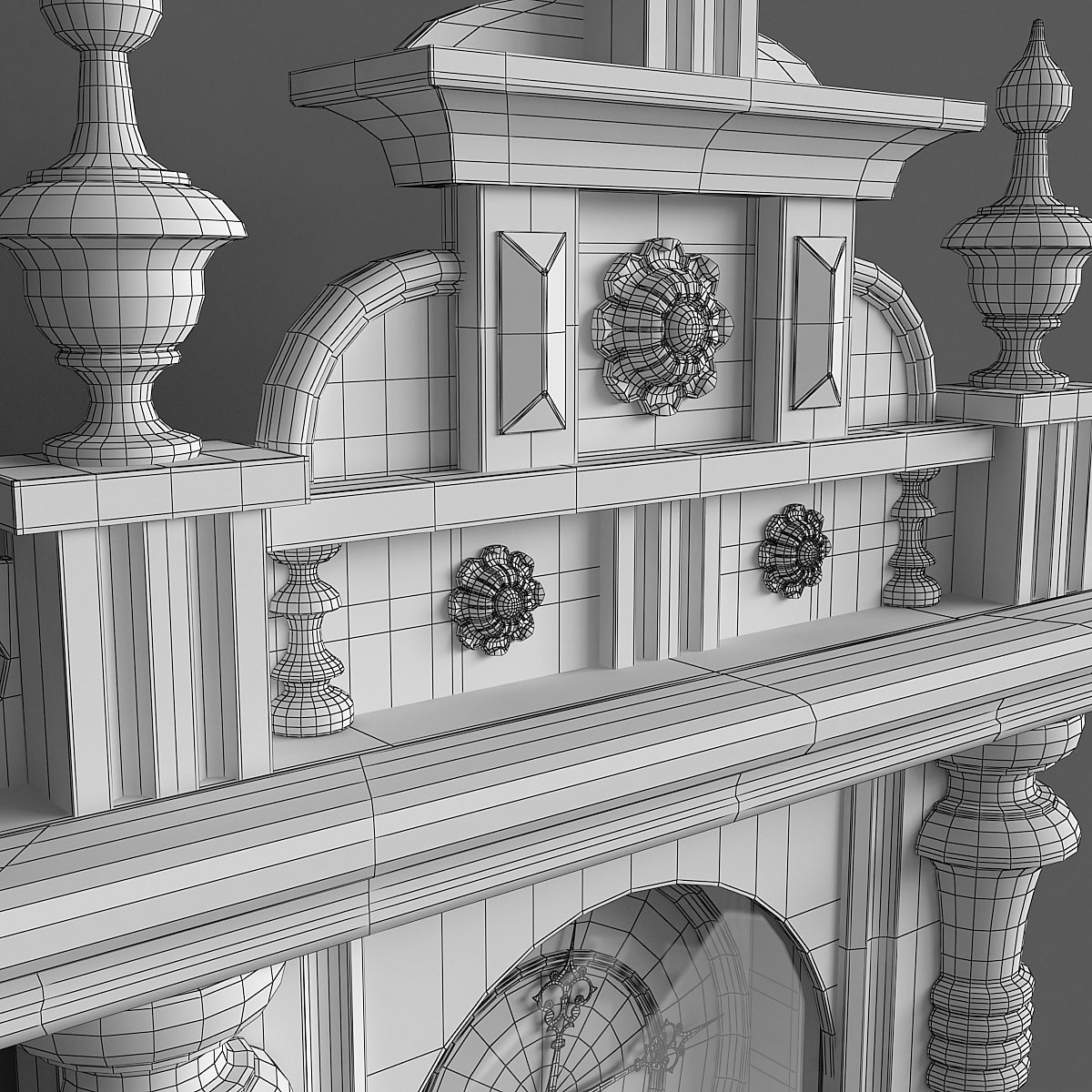 obj antique pendulum wall clock