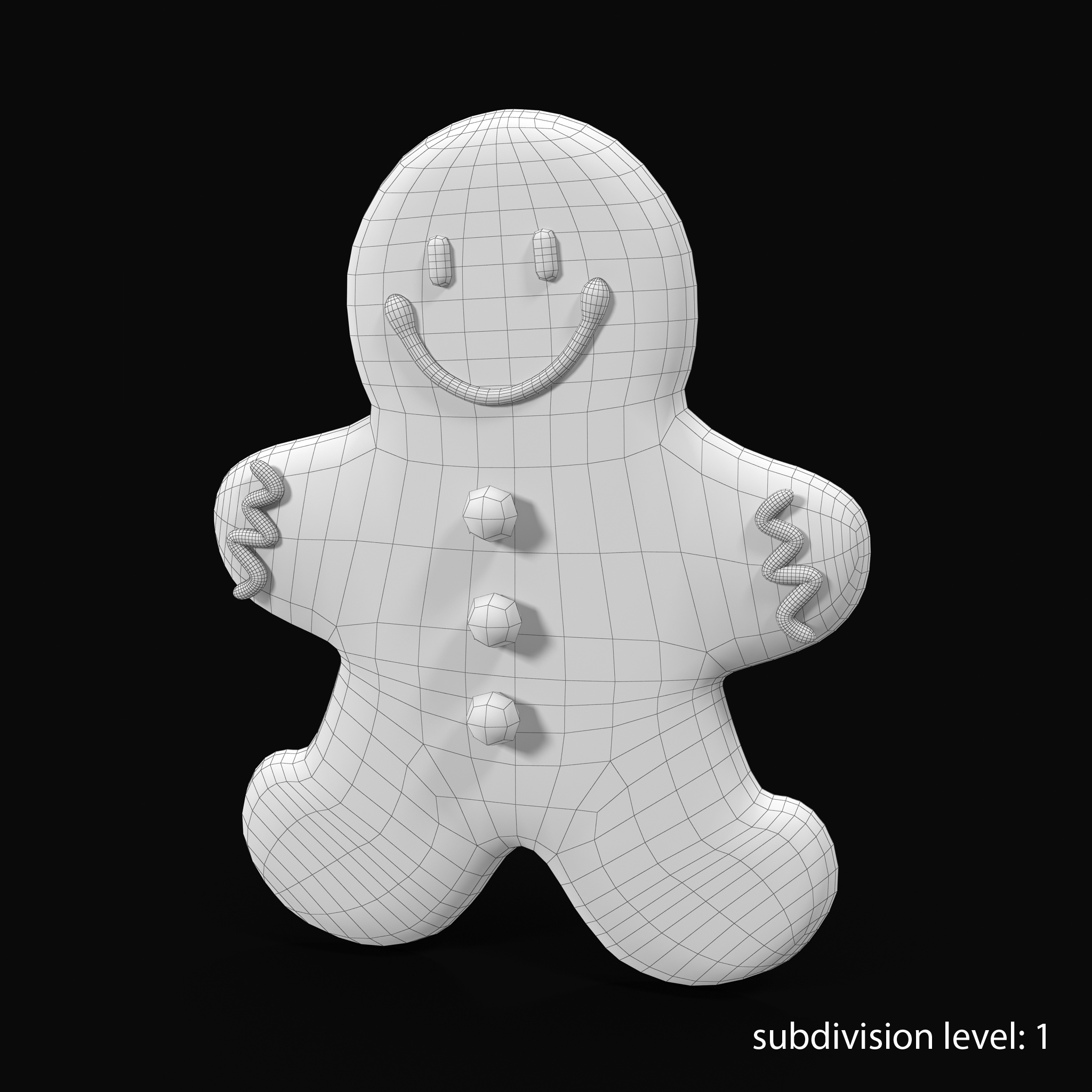 3d model gingerbread cookie 04