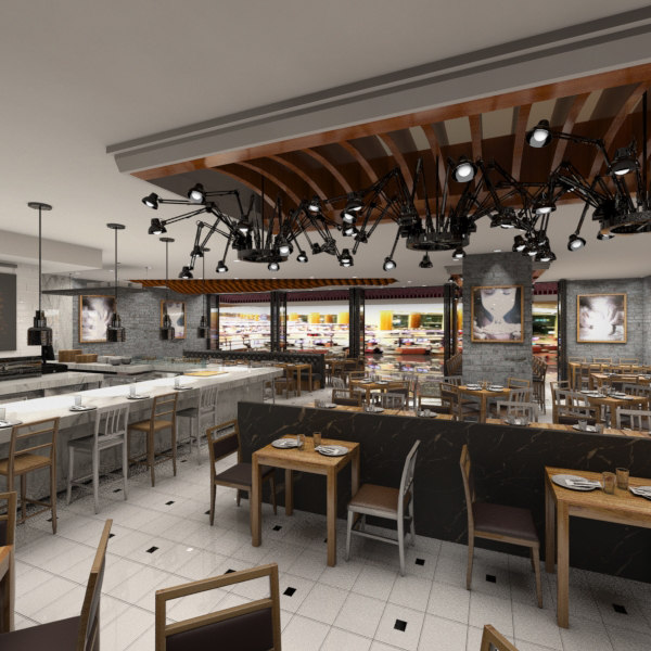 outdoor cafe 3d model