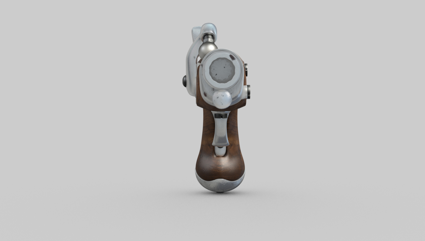 realistic percussion cap pistol gun 3d obj