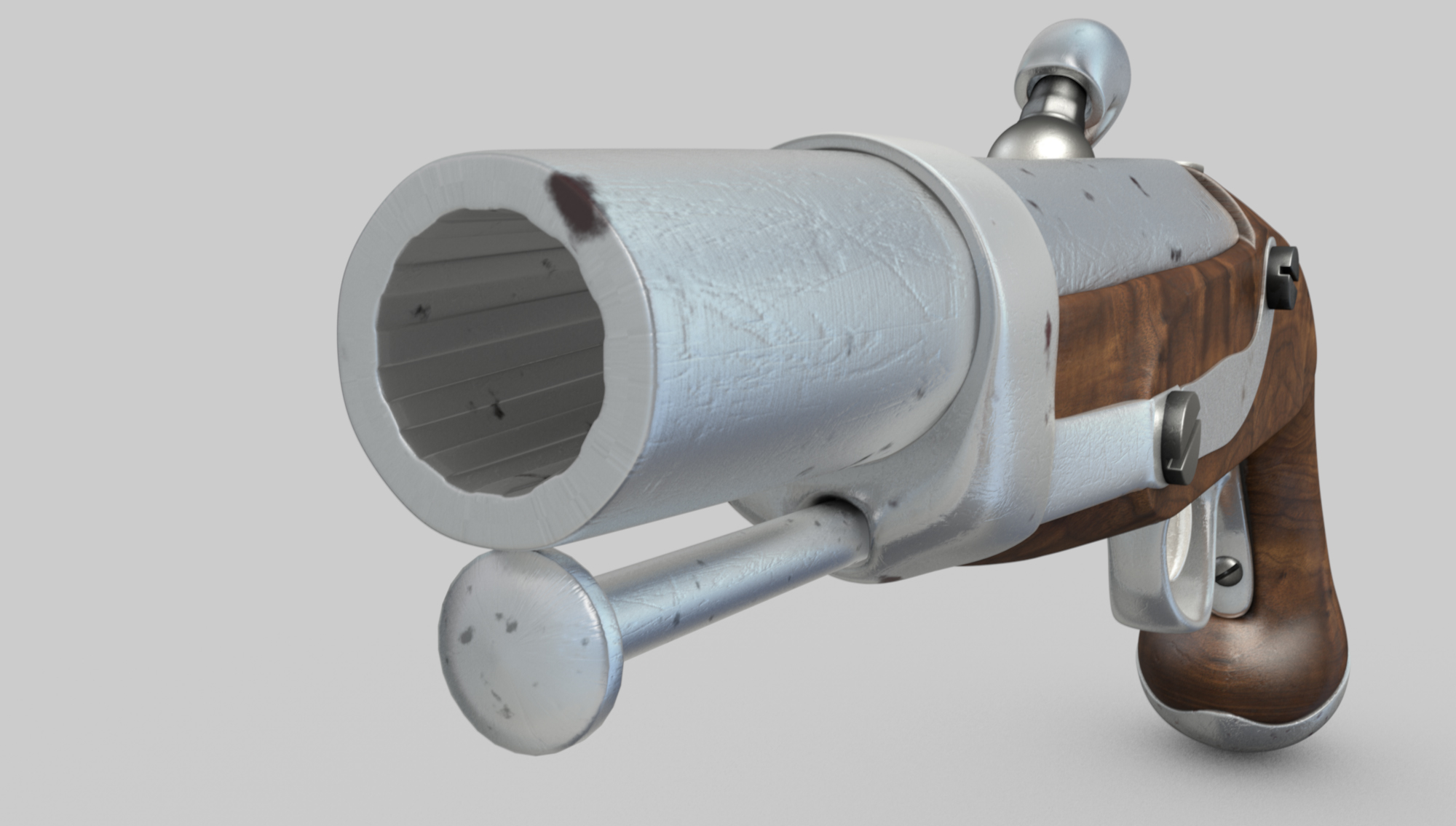 realistic percussion cap pistol gun 3d obj