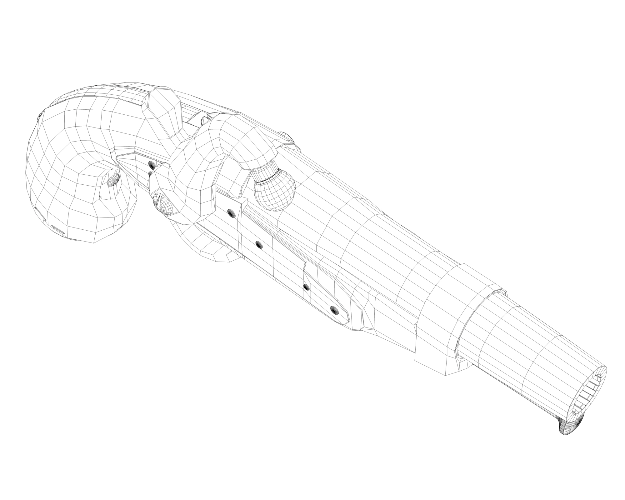 realistic percussion cap pistol gun 3d obj