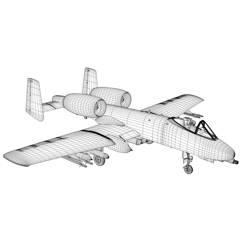 3d model a-10 thunderbolt ii