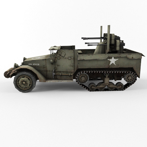 half-track m3 vehicle 3d model