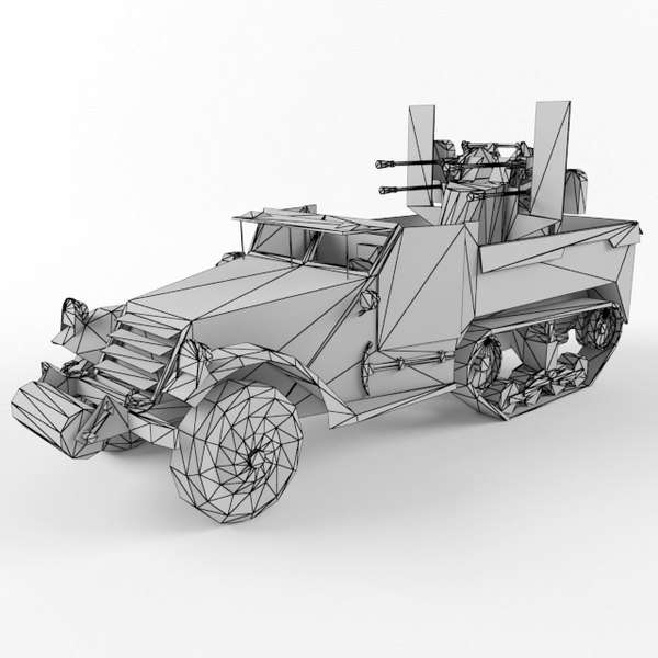 half-track m3 vehicle 3d model