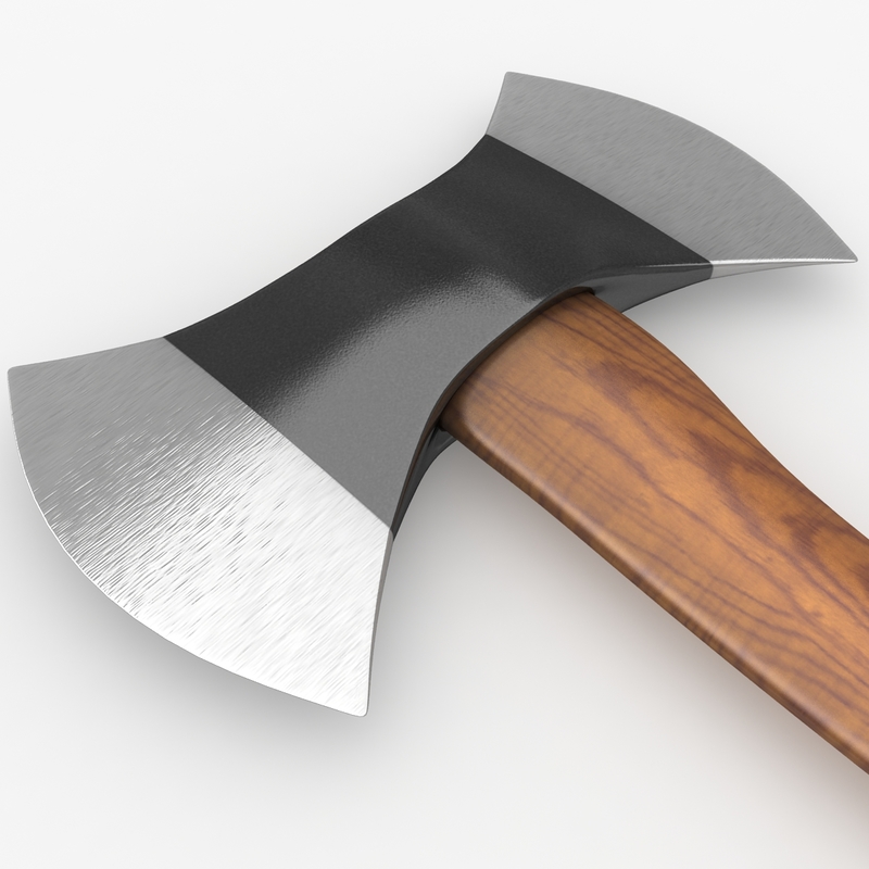 3d model realistic axe set
