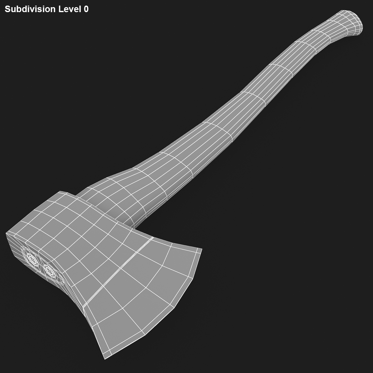 3d model realistic axe set