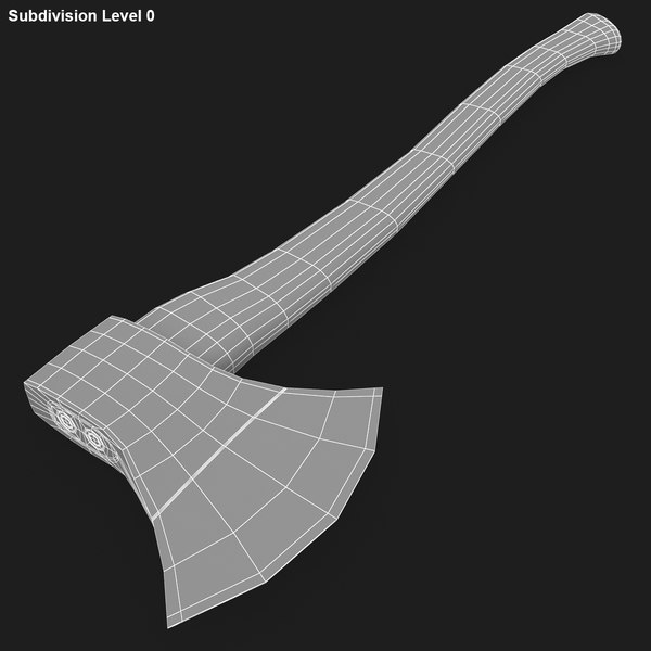 3d model realistic axe set