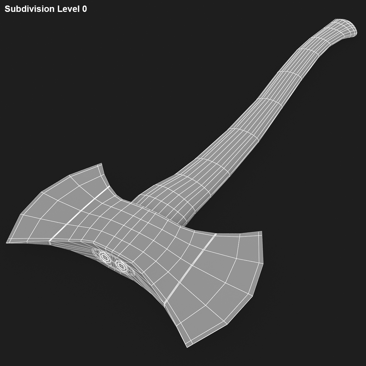 3d model realistic axe set