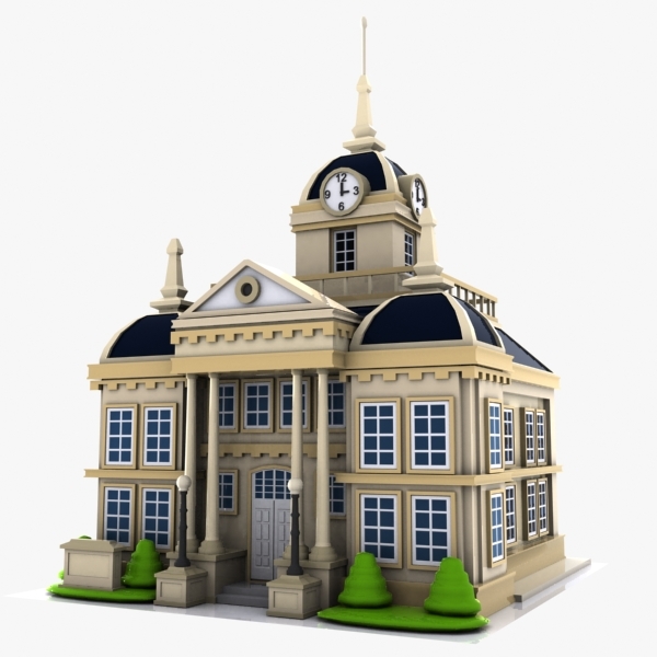 3d 3ds cartoon city hall