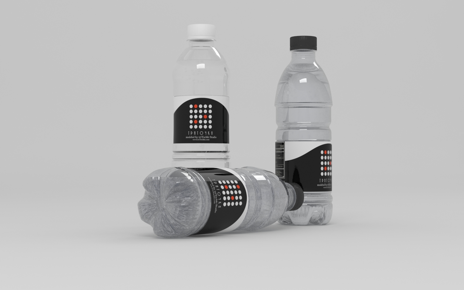 free water bottles 3d model