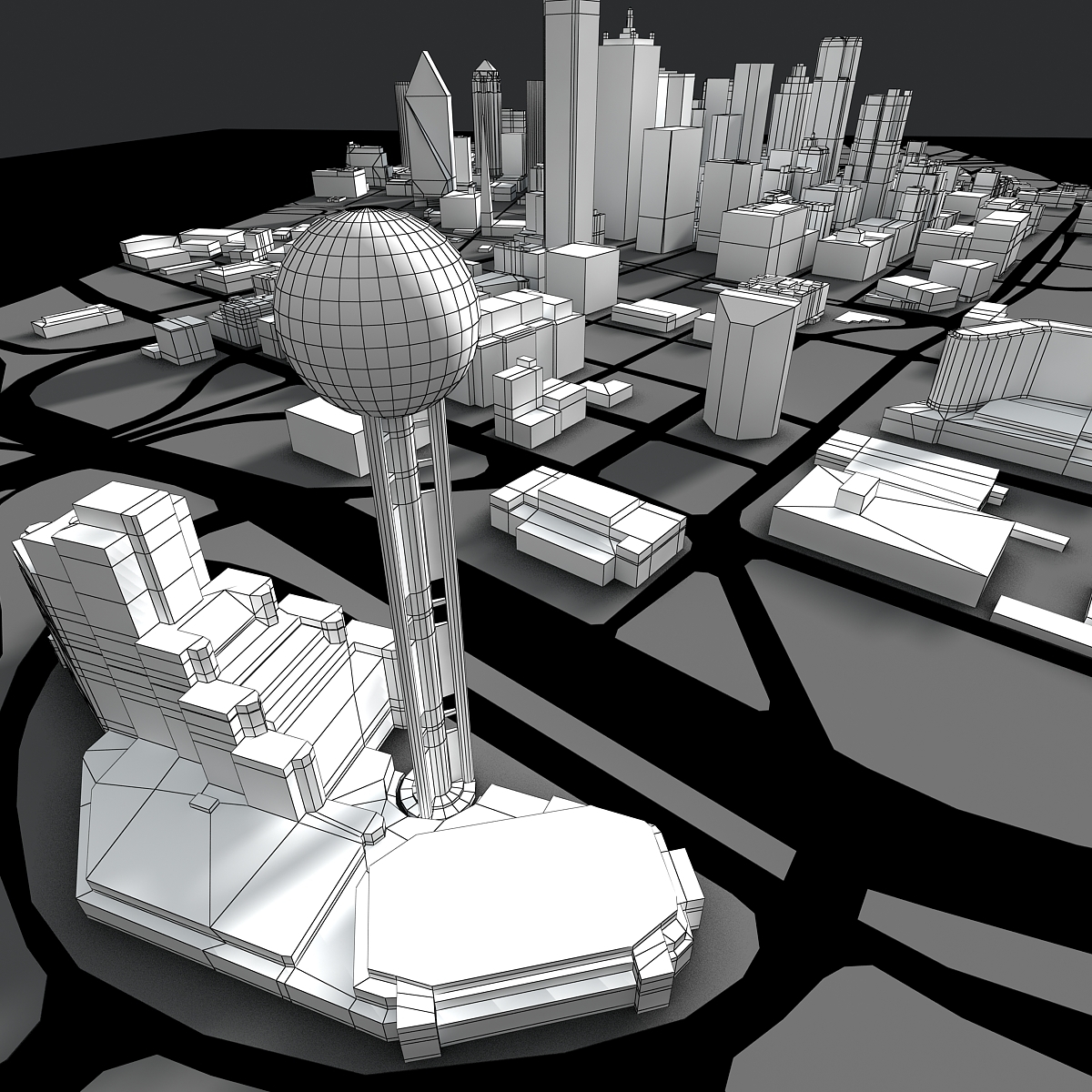 3d dallas city buildings