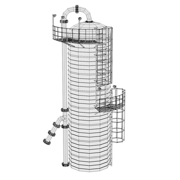 distillation column 3d model