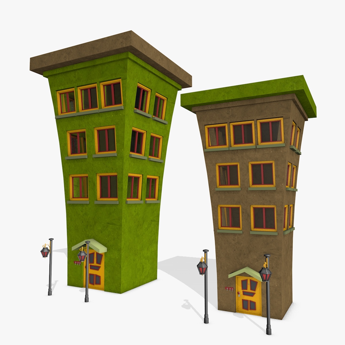 3d cartoon buildings