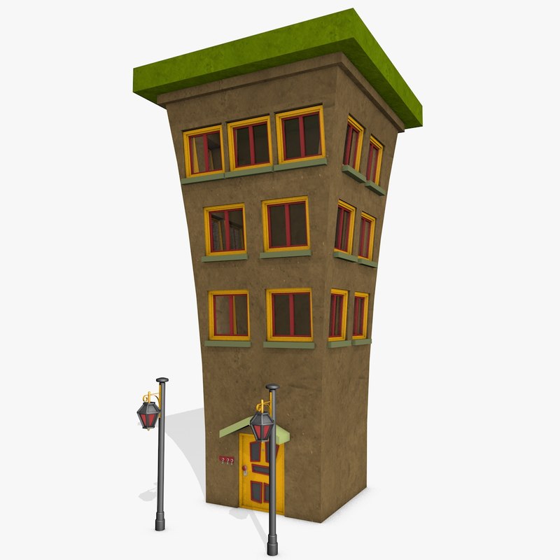 3d cartoon buildings