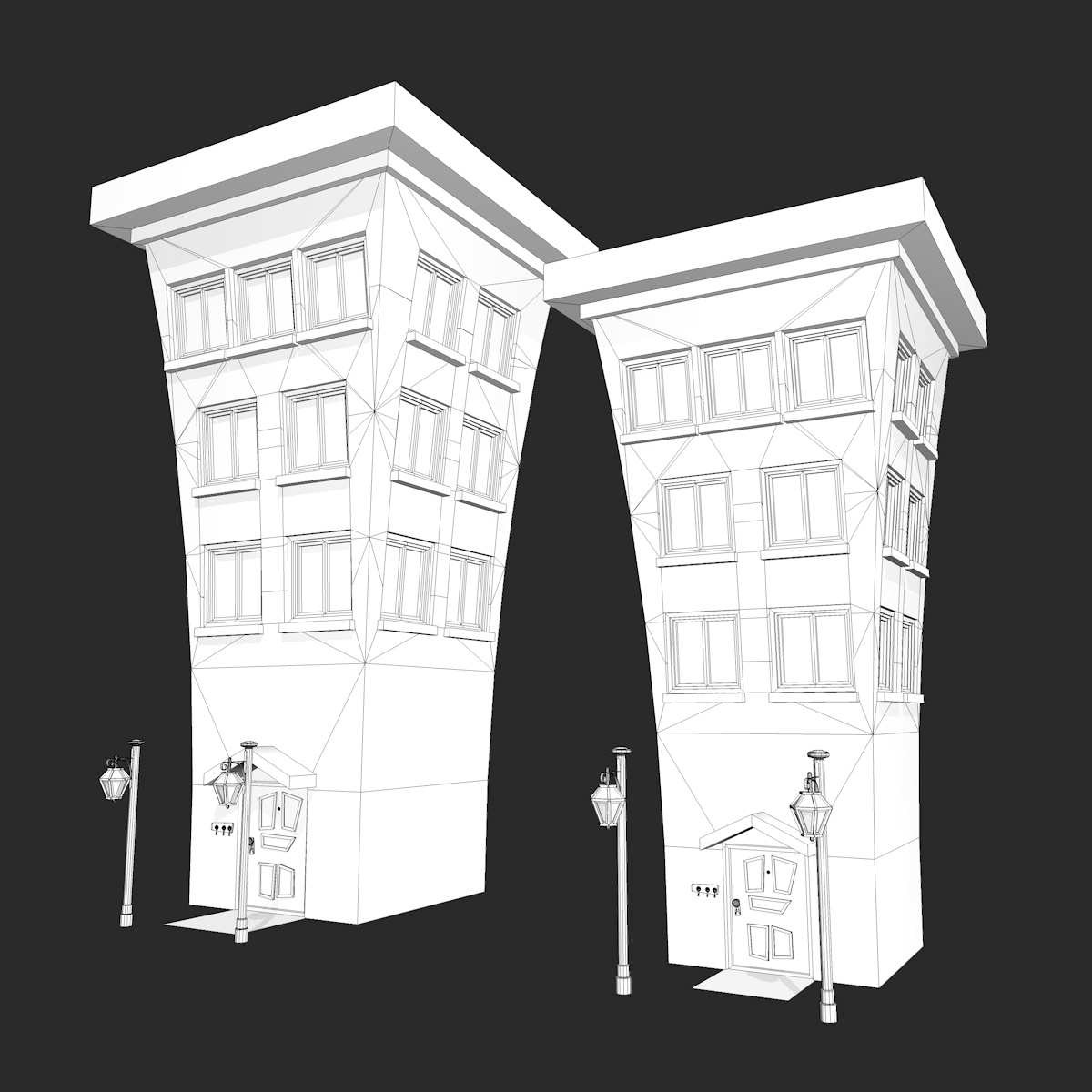 3d cartoon buildings