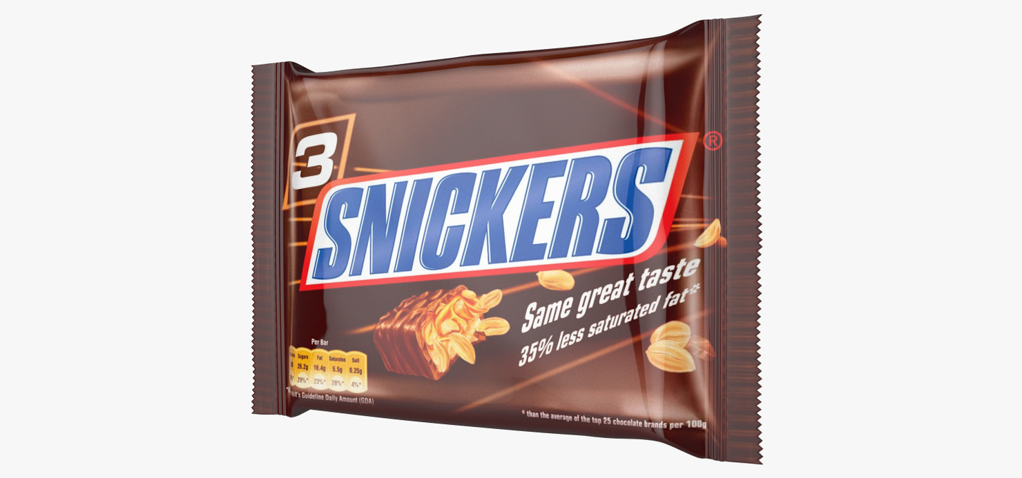 chocolate snickers 3d max