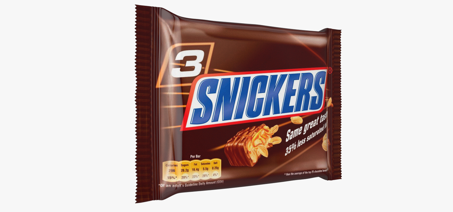 chocolate snickers 3d max