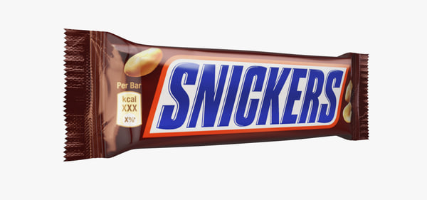 chocolate snickers 3d model