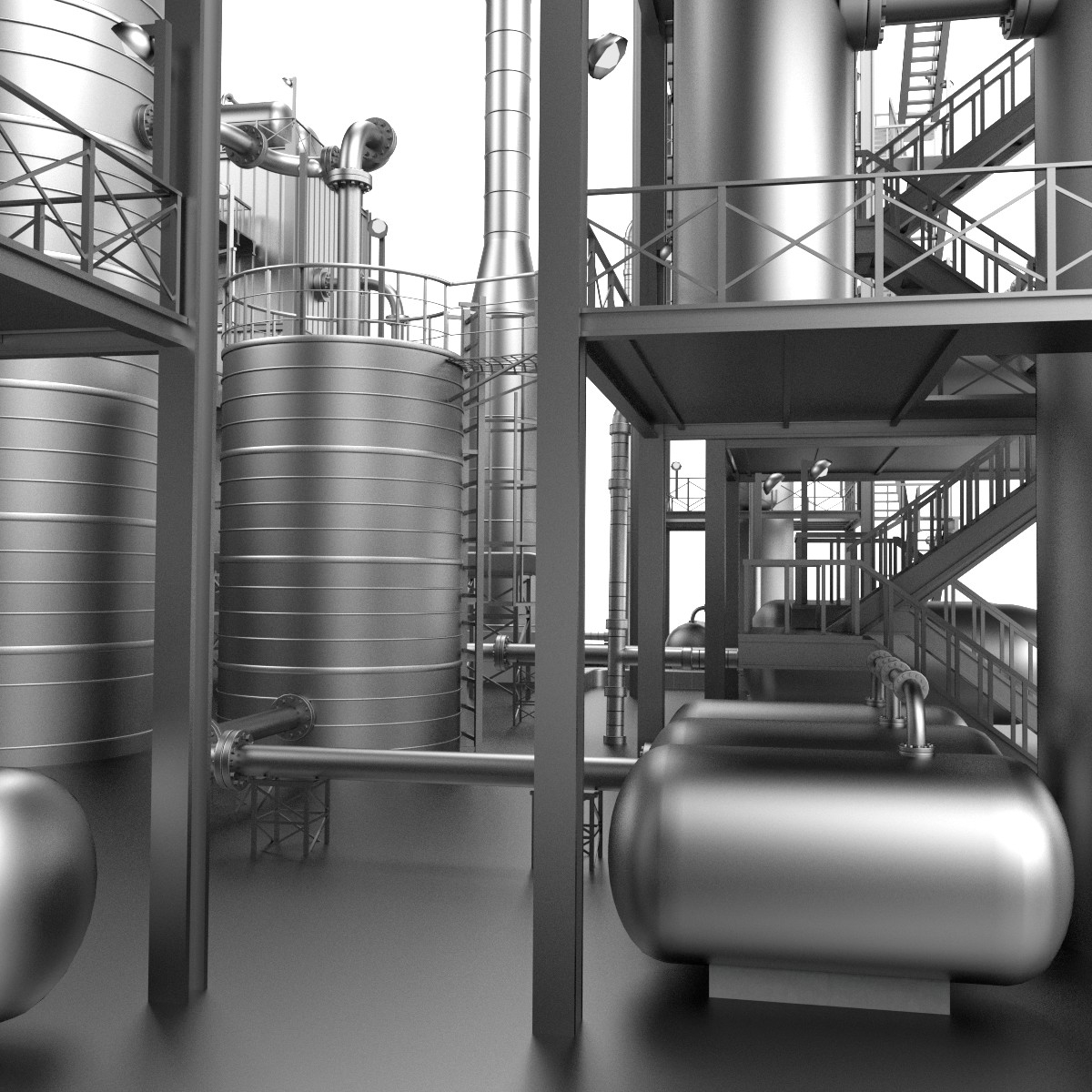oil refinery 3d model