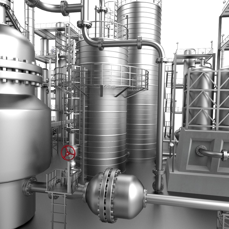 oil refinery 3d model