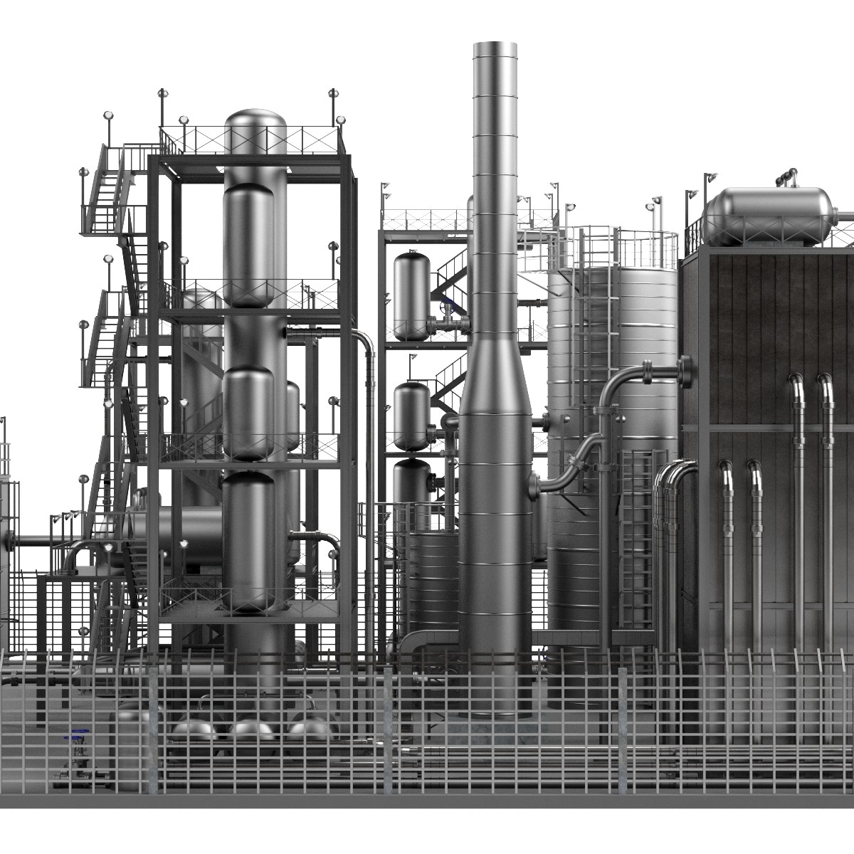 3d model large oil refinery