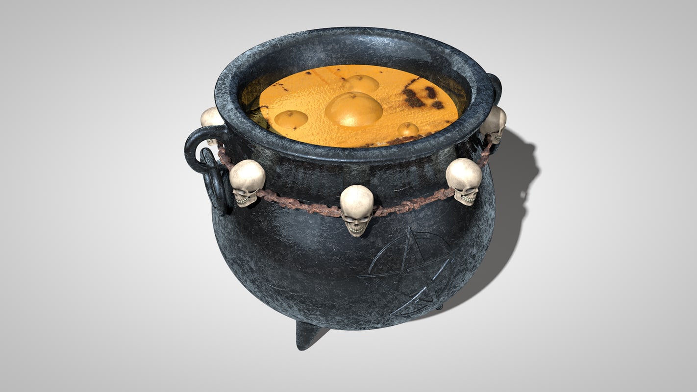 3d model witch caldron