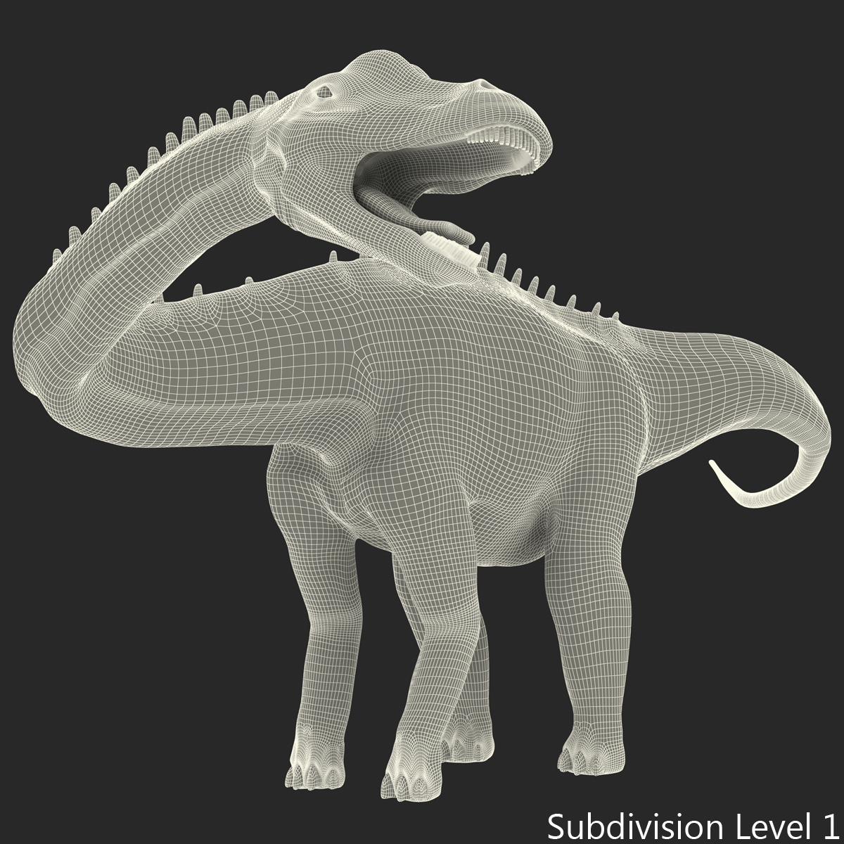 3d model diplodocus rigged