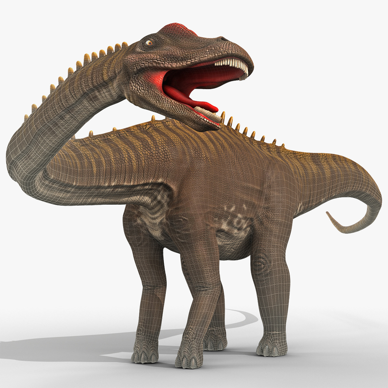 3d model diplodocus rigged