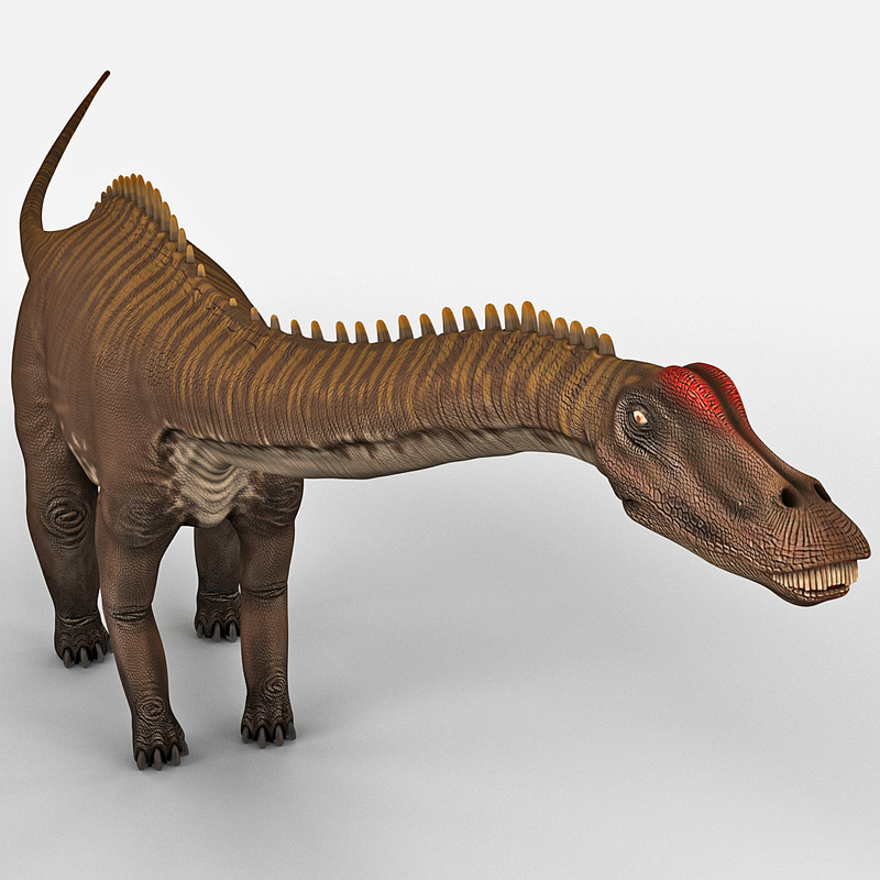 3d model diplodocus rigged