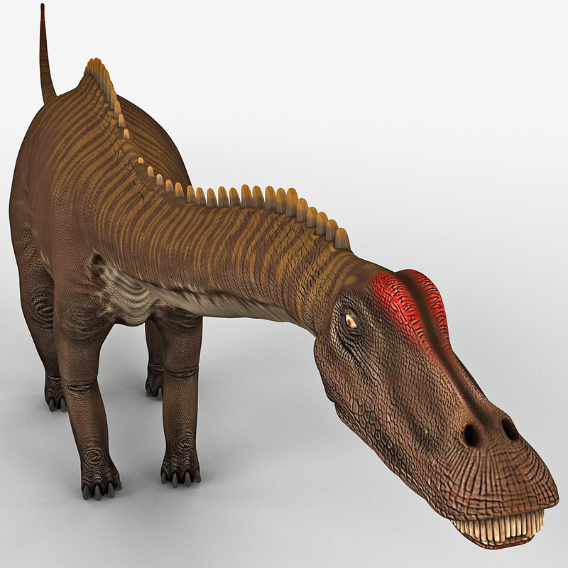 3d model diplodocus rigged