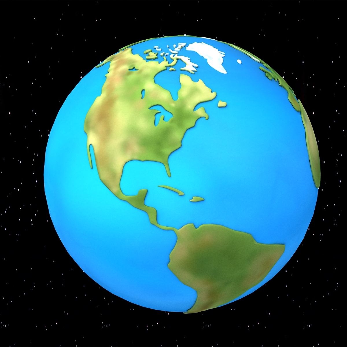3d cartoon earth model
