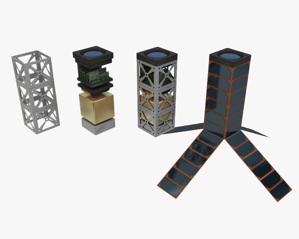 3d satellite sat cube