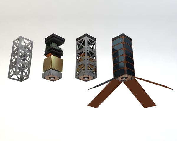 3d satellite sat cube