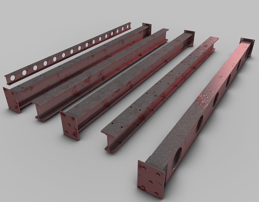 3d Pack Industrial Beams Model