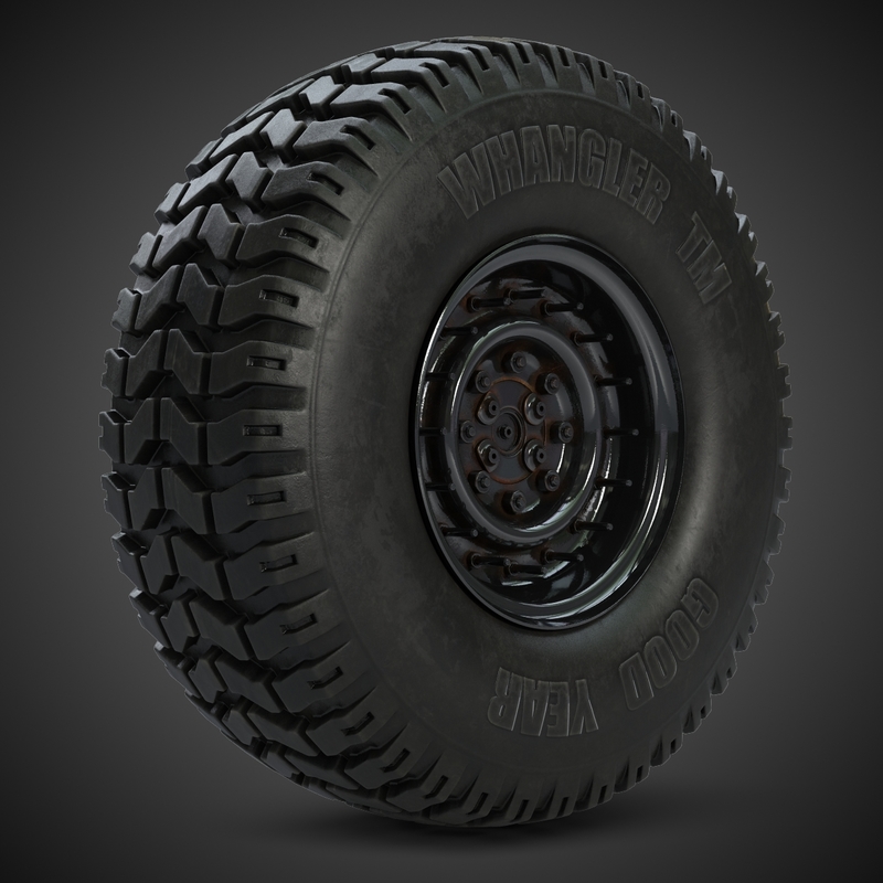 humvee wheel 3d max